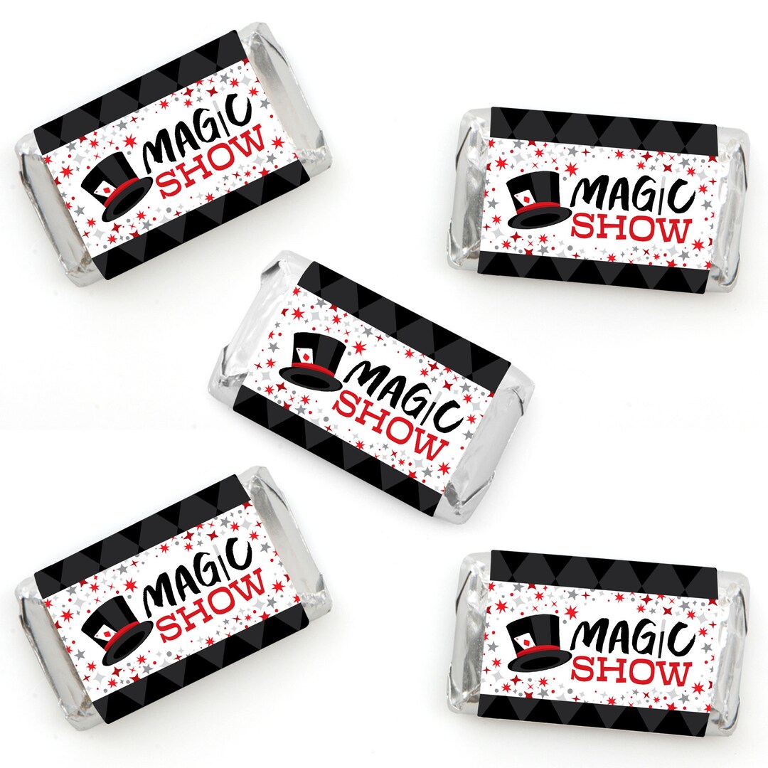Ta-da, Magic Show Mini Candy Bar Wrapper Stickers Magical Birthday ...