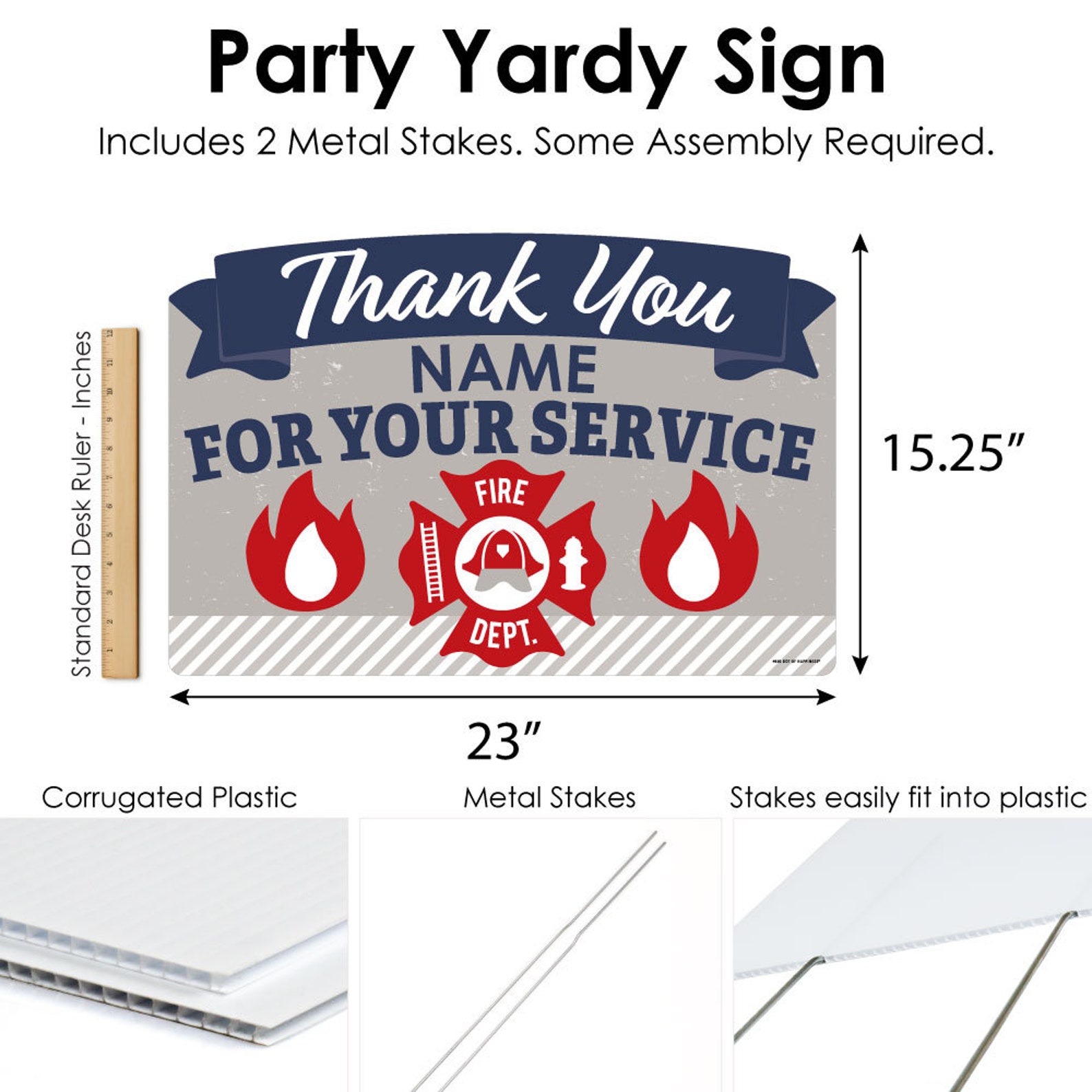 Thank Youfirefighters First Responders Appreciation Yard | Etsy