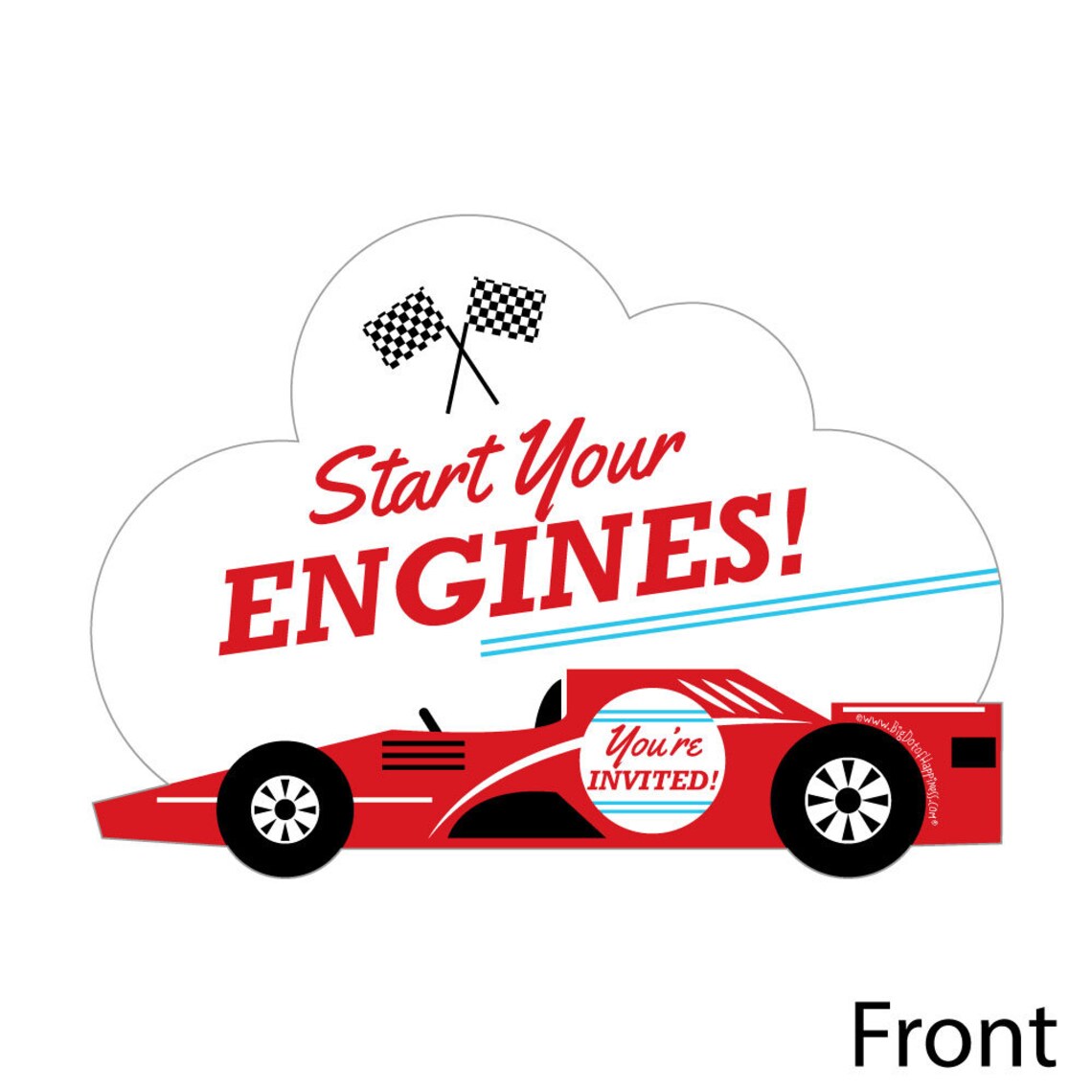 Let's Go Racing Racecar Shaped Fill-in Invitations | Etsy