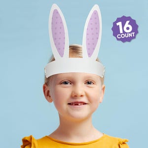 Easter Bunny Ears Headbands, Paper Easter Party Hats Craft White Rabbit ...