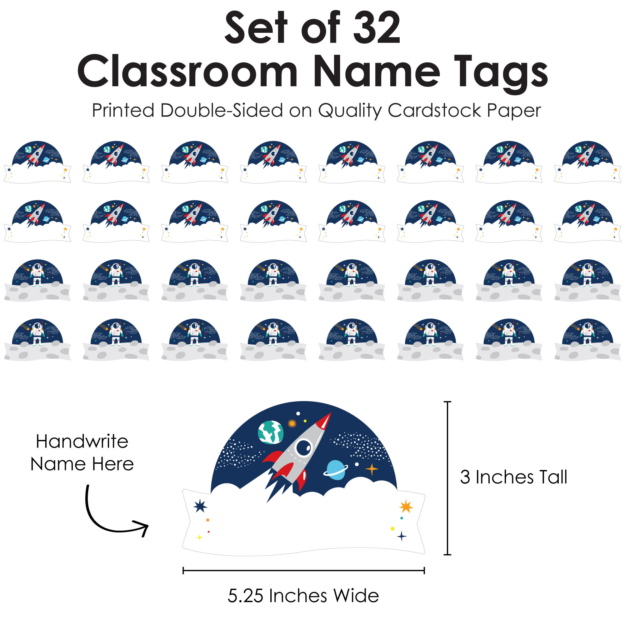 Outer Space Galaxy - DIY Blank Paper Desk or Locker Labels - Classroom ...
