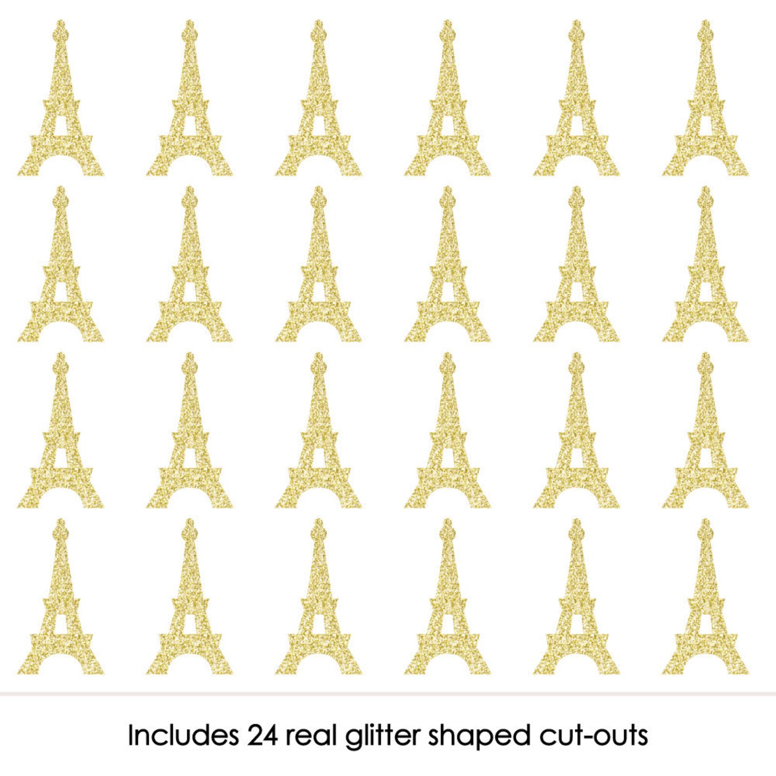 Gold Glitter Eiffel Tower No-mess Real Gold Glitter Cut-outs | Etsy
