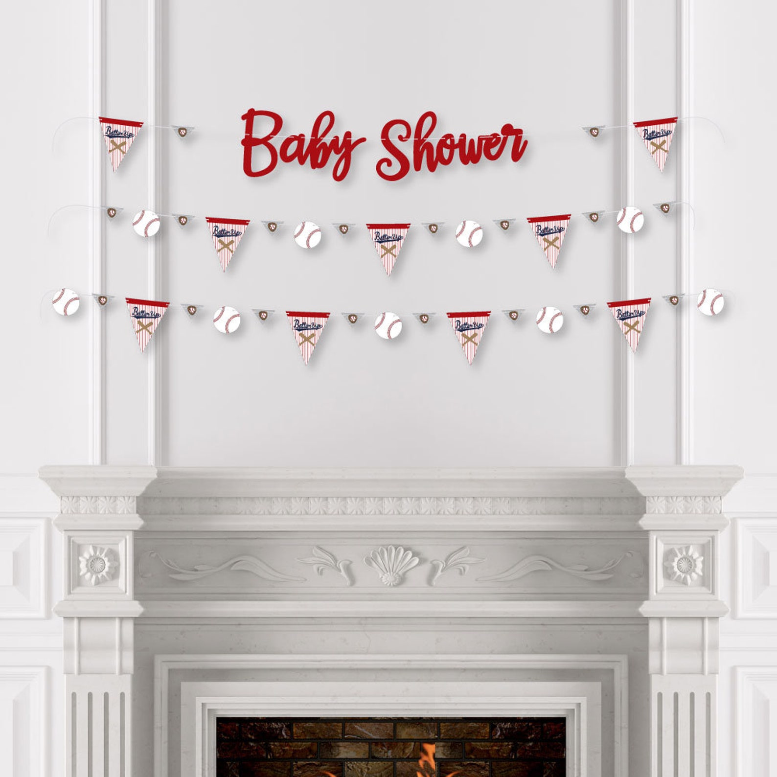 Batter up - Baseball - Baby Shower Letter Banner Decoration - 36 Banner ...