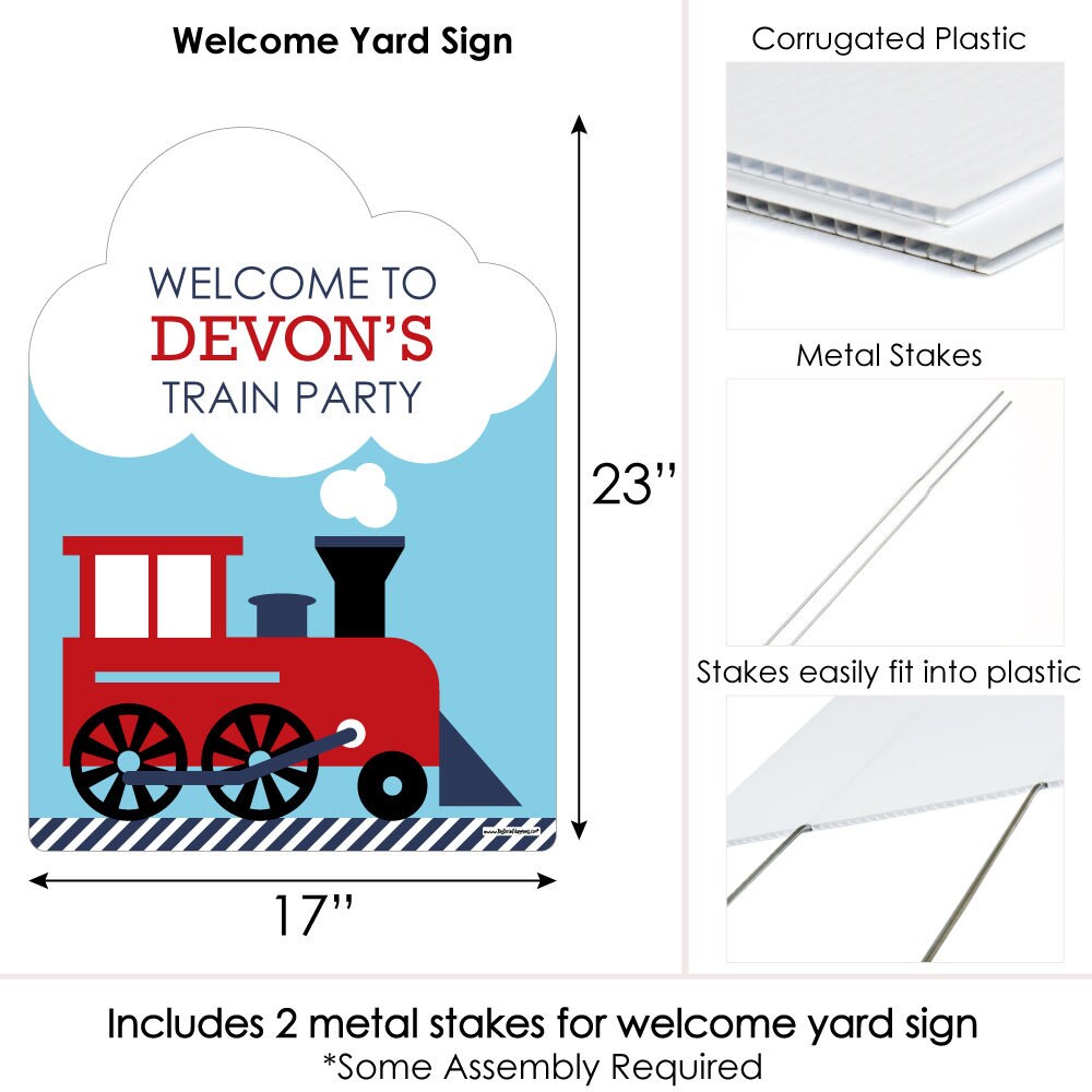 Railroad Party Crossing Welcome Sign Steam Train Birthday | Etsy