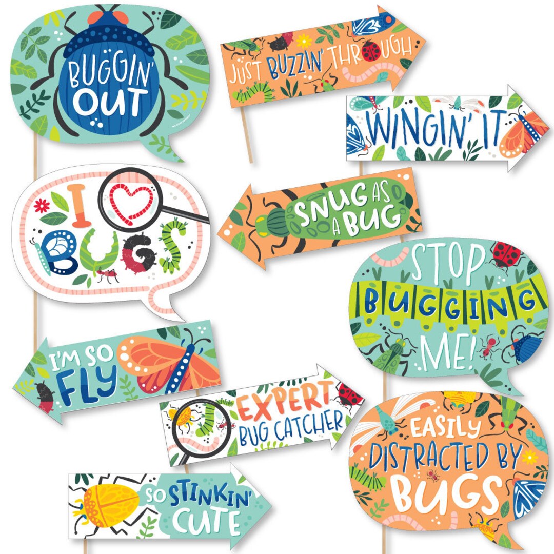 Funny Buggin' Out - Bugs Birthday Party Photo Booth Props Kit - 10 Piece - Etsy