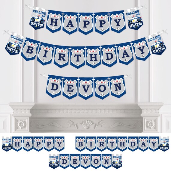 Personalized Calling All Units - Police - Custom Cop Birthday Party ...