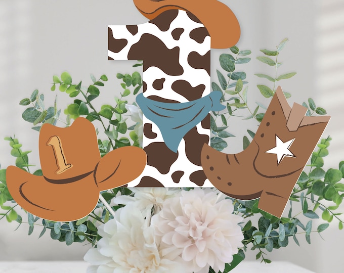 My First Rodeo - Little Cowboy 1st Birthday Party Centerpiece Sticks ...