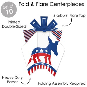 Democrat Election - Table Decorations - Democratic Political Party Fold ...
