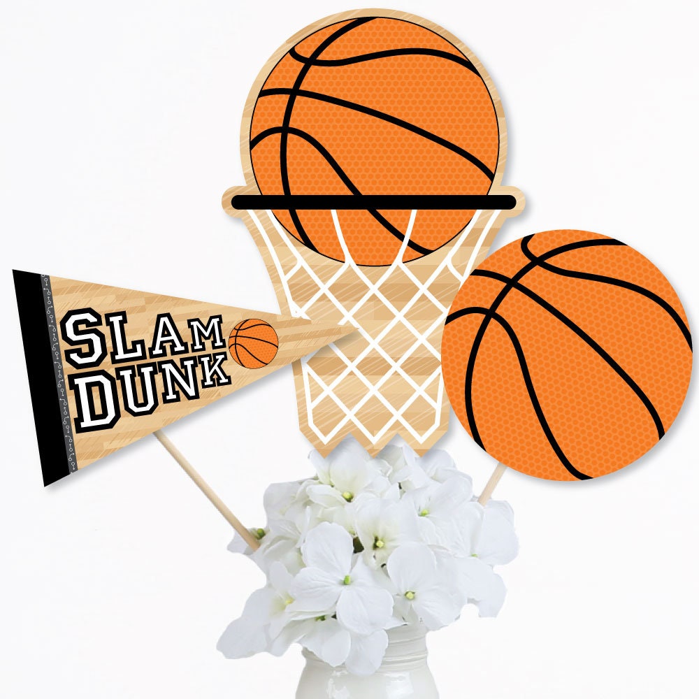 Nothin' but Net - Basketball - Centerpiece Sticks - Basketball Baby ...