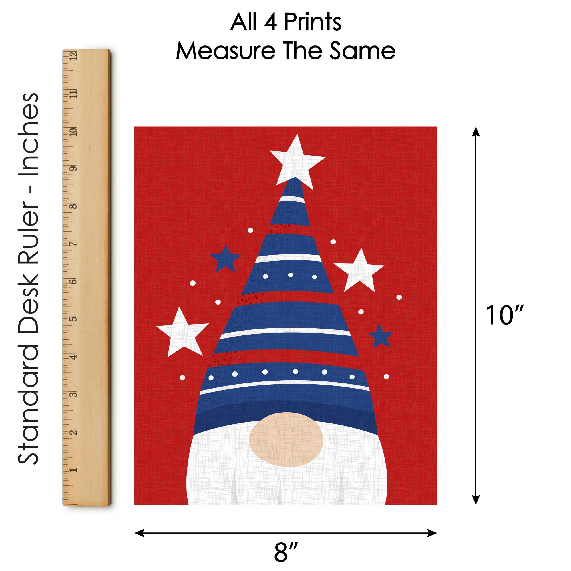 Patriotic Gnomes - Unframed Memorial Day, 4th of July and Labor Day ...