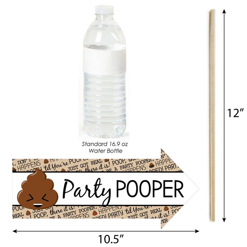 Funny Party 'til You're Pooped Photo Booth Props - Poop Emoji Party ...