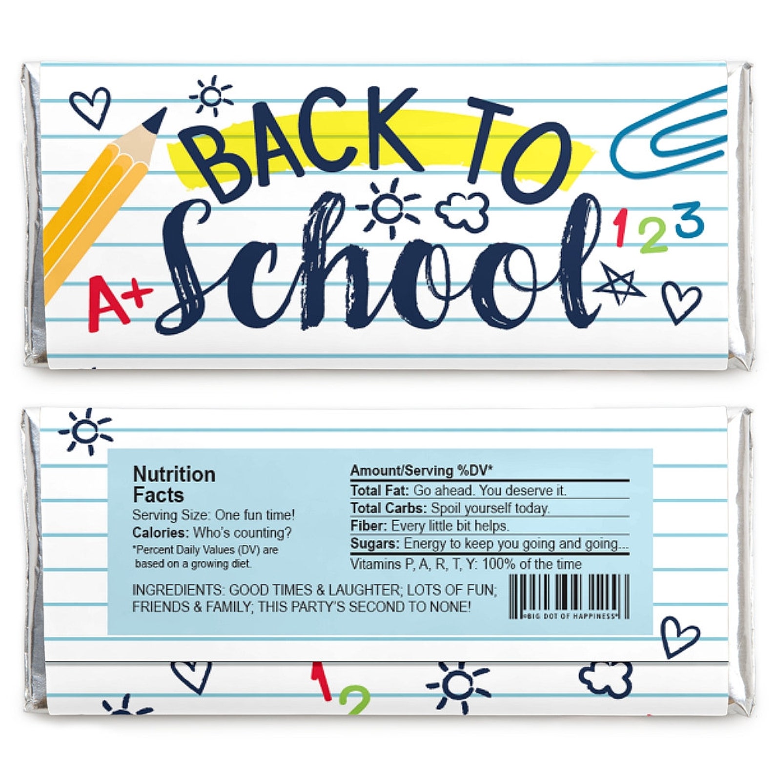 Back to School Candy Bar Wrapper First Day of School - Etsy