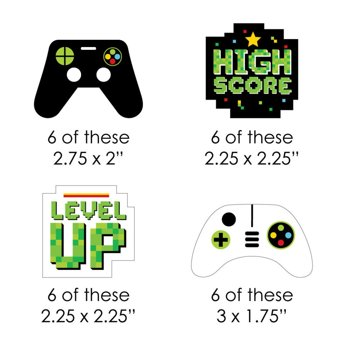 Small Game Zone Paper Cut Outs Pixel Video Game Party or | Etsy