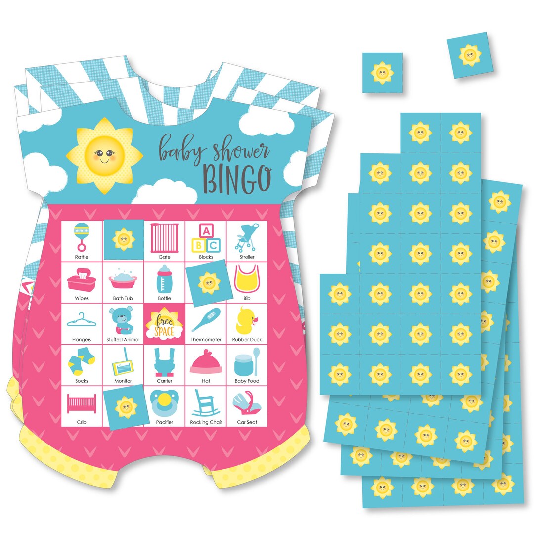 You Are My Sunshine - Picture Bingo Cards and Markers - Baby Shower ...