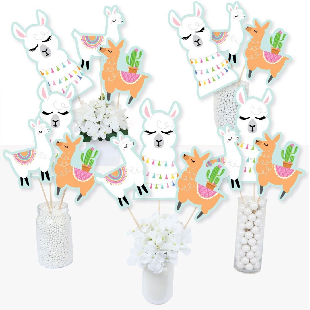 Whole Llama Fun - Llama Fiesta - Centerpiece Sticks - Llama Baby Shower ...