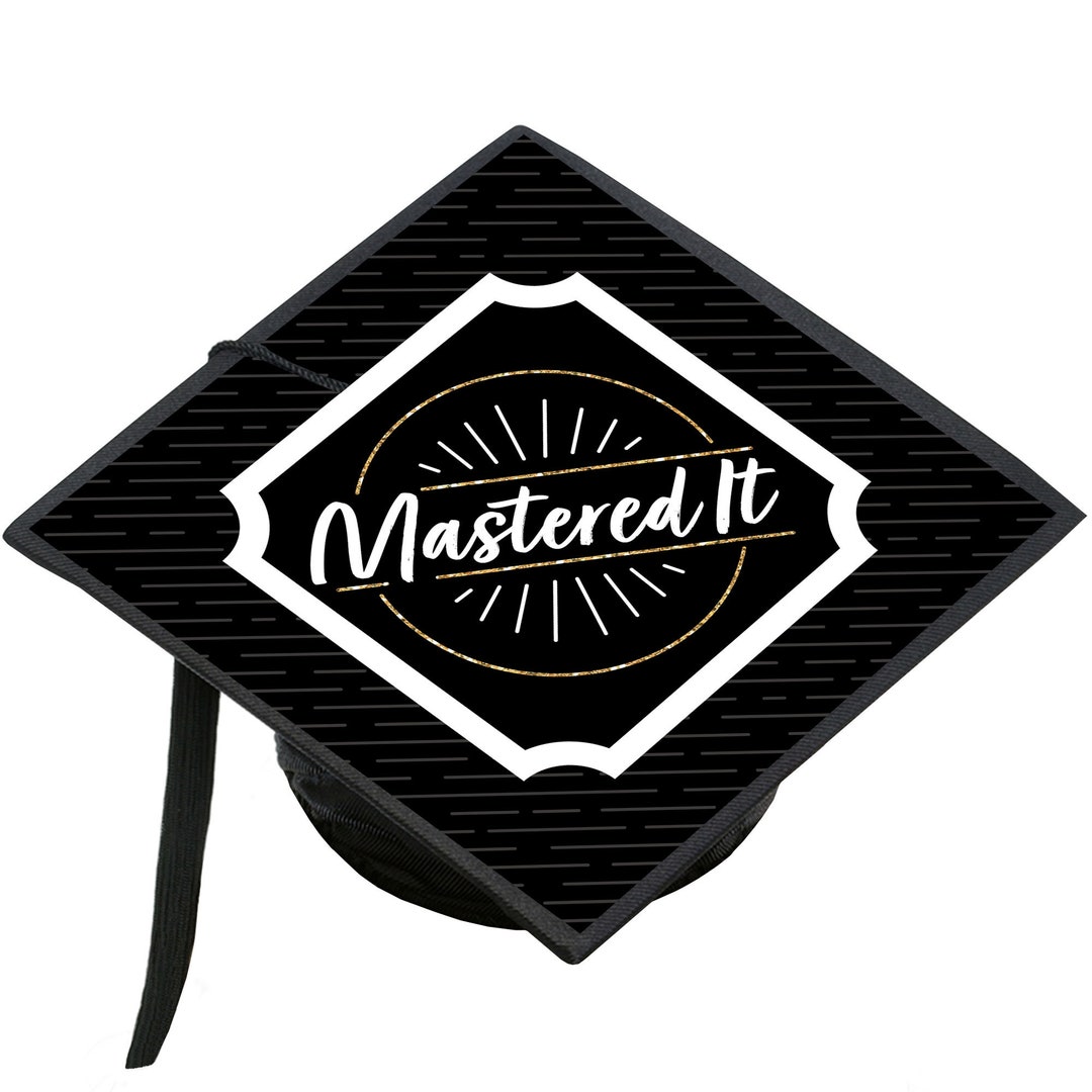 Mastered It - Master's Degree Graduation Cap Decorations Kit - Grad Cap ...