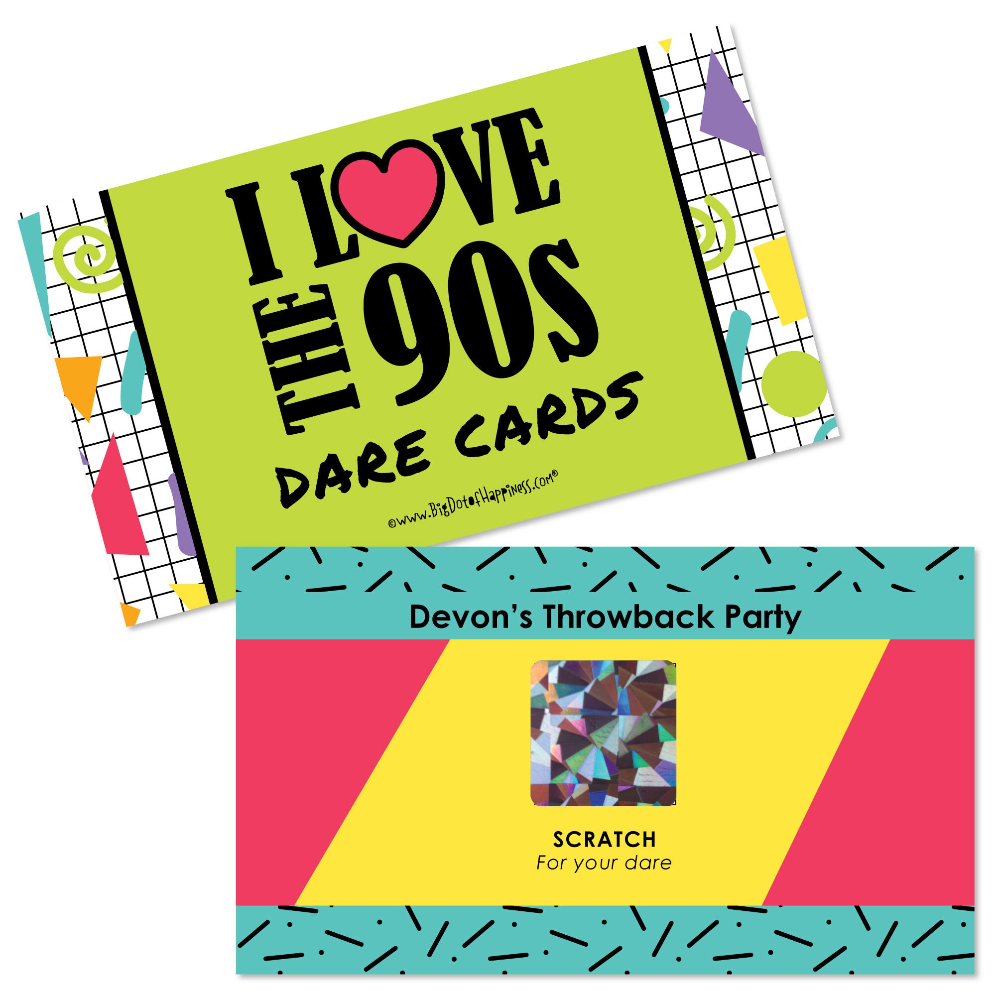 90's Throwback 1990s Party Dare Cards Personalized | Etsy