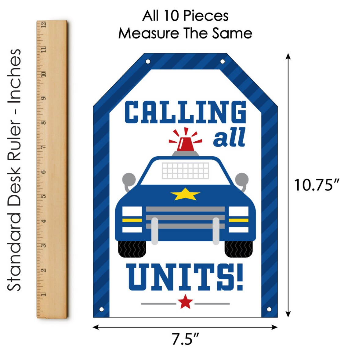 Calling All Units Police Hanging Vertical Paper Door | Etsy