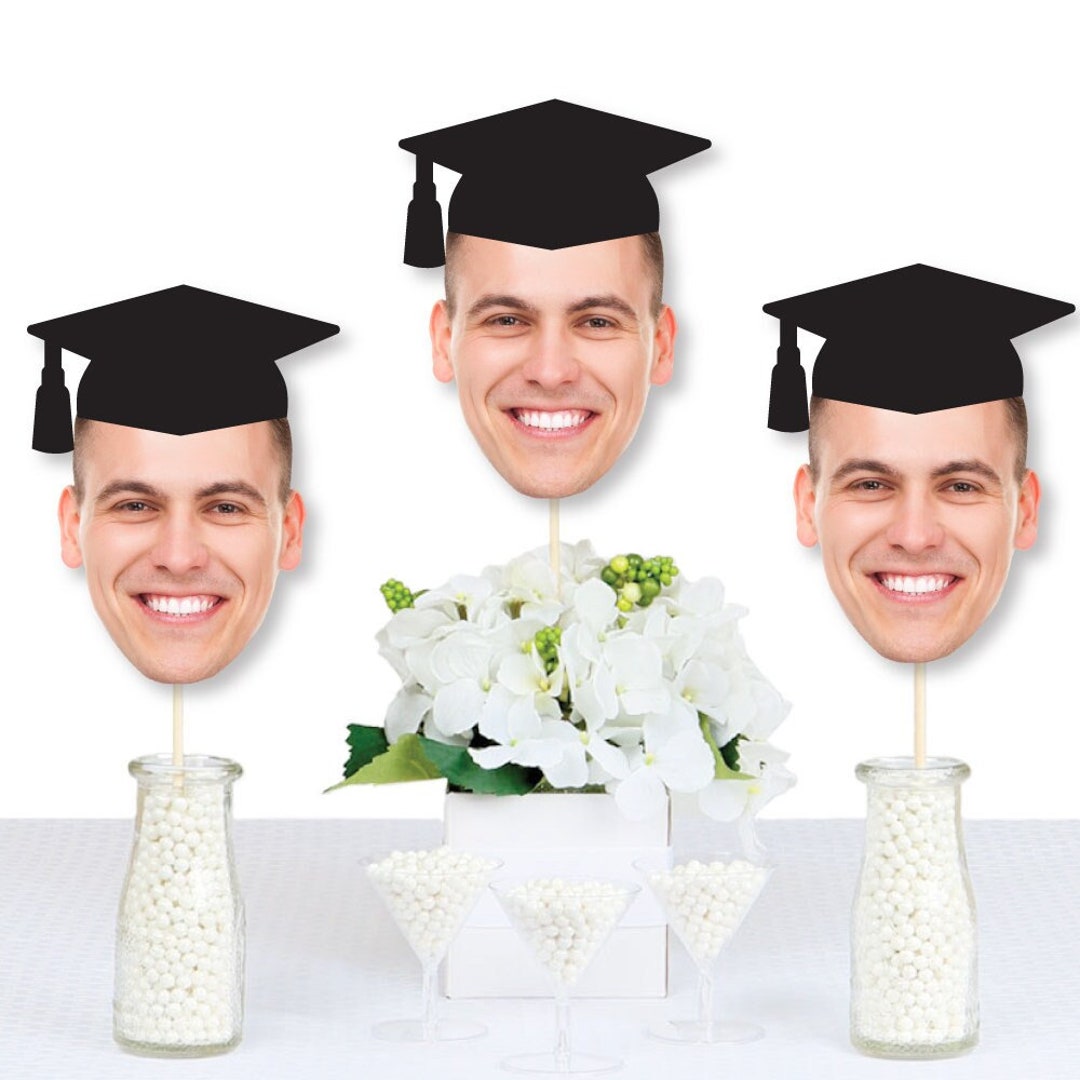 Grad Cap Fun Face Cutout Decorations DIY Custom Graduation - Etsy