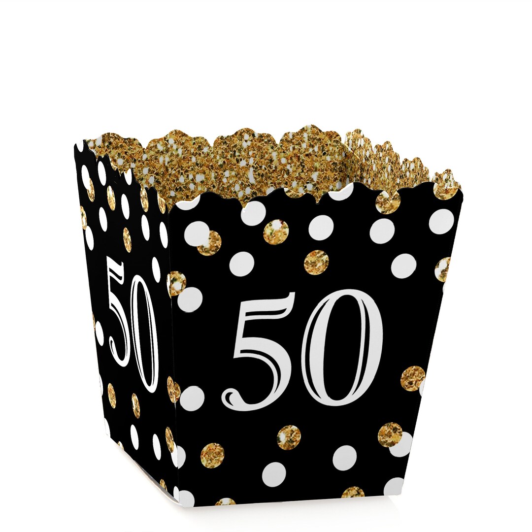 Adult 50th Birthday - Gold - Party Mini Favor Boxes - Birthday Party ...