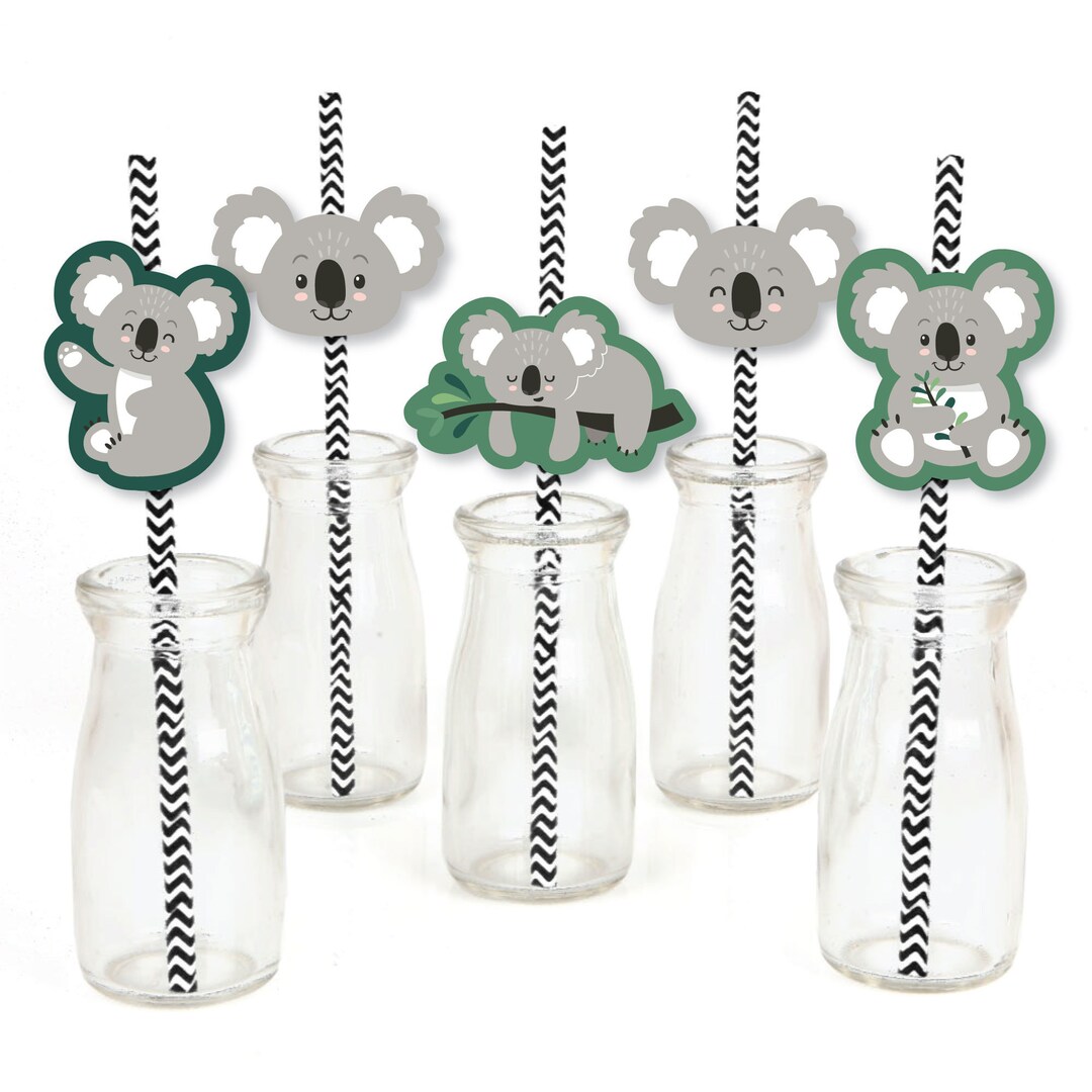 Koala Cutie - Paper Straw Decor - Bear Birthday Party and Baby Shower ...