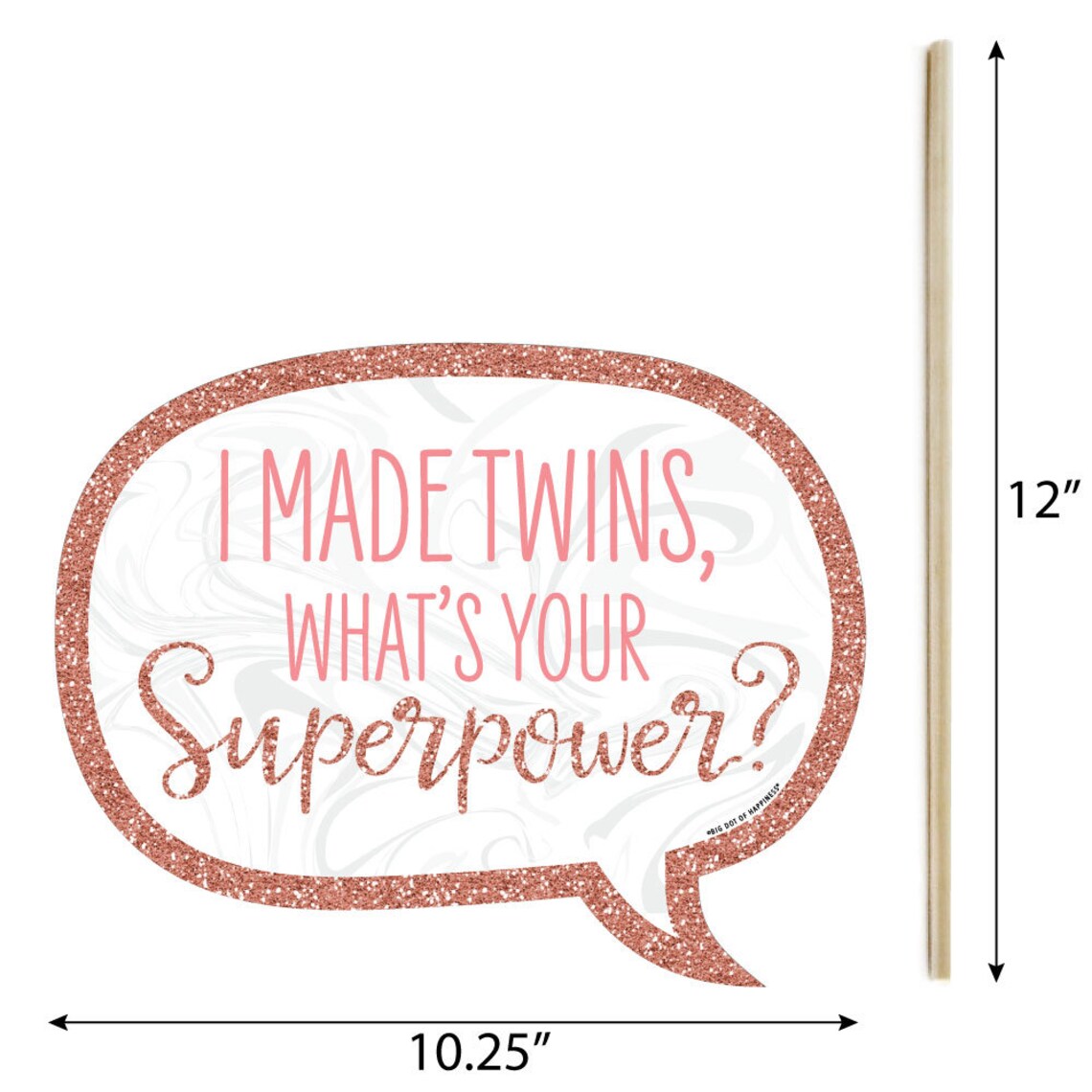 Funny It's Twin Girls - Photo Booth Props - Pink and Rose Gold Twins ...