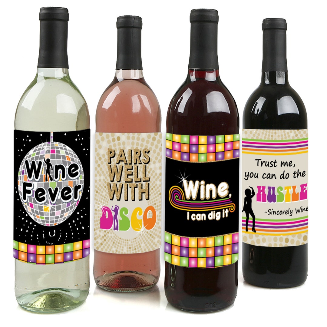 70's Disco - 1970s Disco Fever Party Wine Bottle Labels - Seventies ...