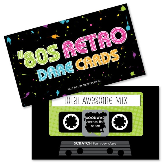 80's Retro - Totally 1980s Party Dare Cards - Eighties Party Game - I ...