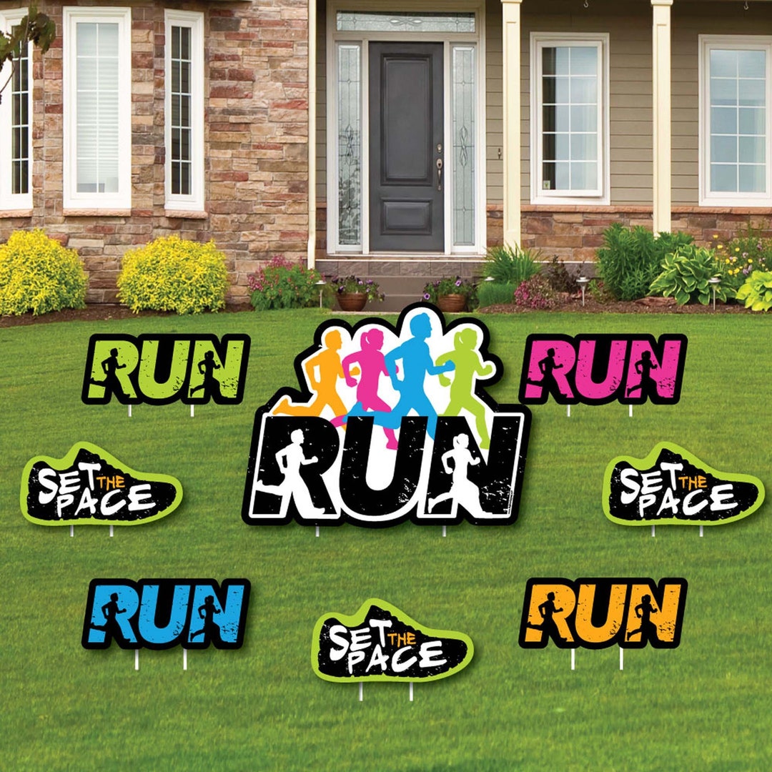 Set the Pace - Running - Yard Sign and Outdoor Lawn Decorations - Track ...