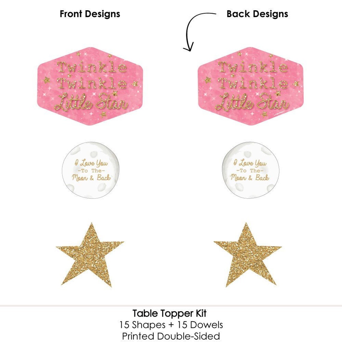 Pink Twinkle Twinkle Little Star Centerpiece Sticks Baby - Etsy