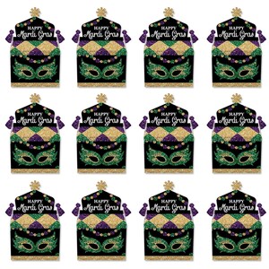 Mardi Gras - Treat Box Party Favors - Masquerade Party Goodie Gable ...