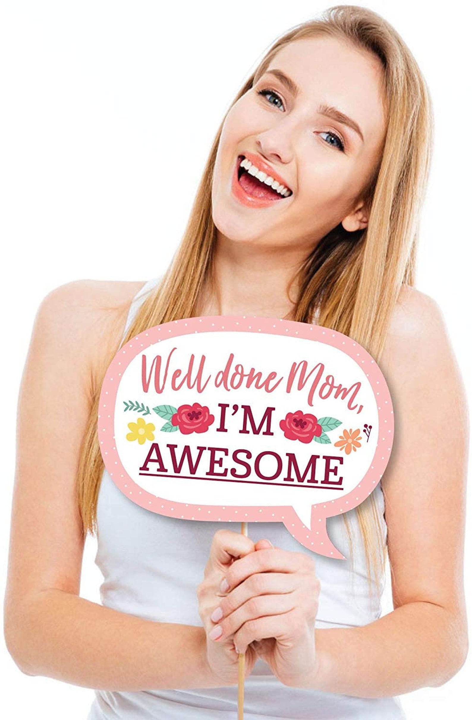 Funny Colorful Floral Happy Mother's Day - We Love Mom Party Photo ...