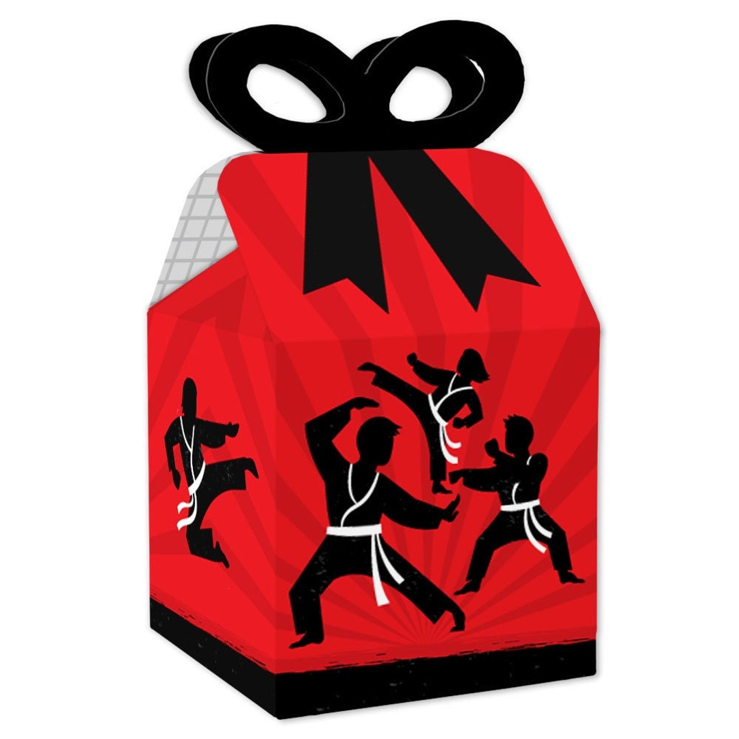 Karate Master - Square Favor Gift Boxes - Martial Arts Birthday Party ...
