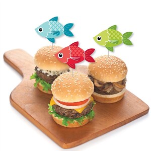 Let’s Go Fishing - Dessert Cupcake Toppers - Fish Themed Birthday Party ...