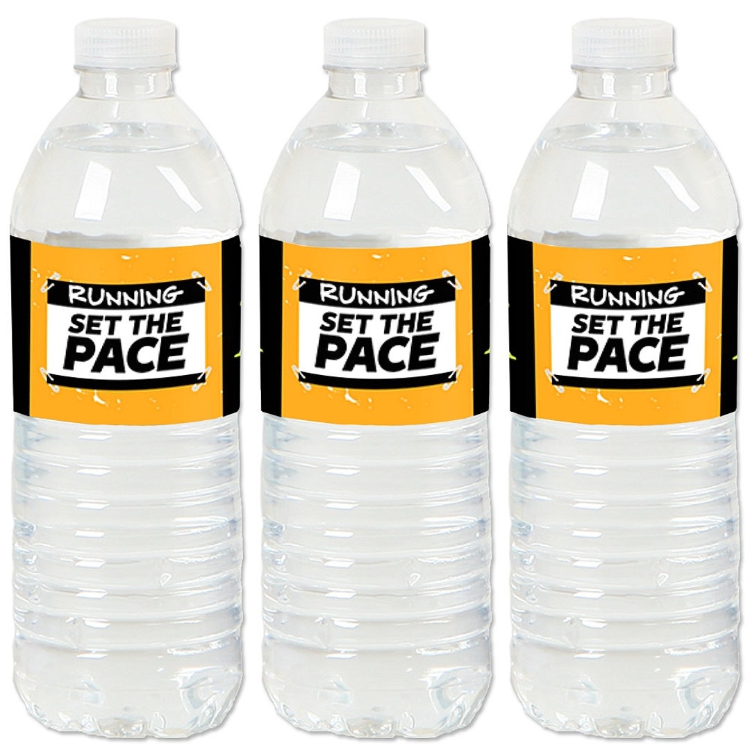Set the Pace - Running - Water Bottle Labels - Track Party Waterproof ...
