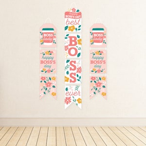 Female Best Boss Ever - Hanging Vertical Paper Door Banners - Women ...