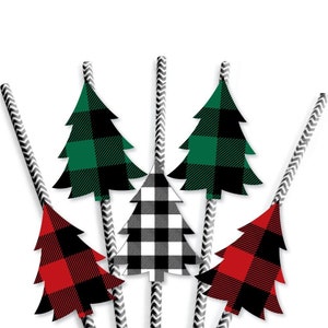 Holiday Plaid Trees - DIY Shaped Buffalo Plaid Christmas Party Cut-outs ...