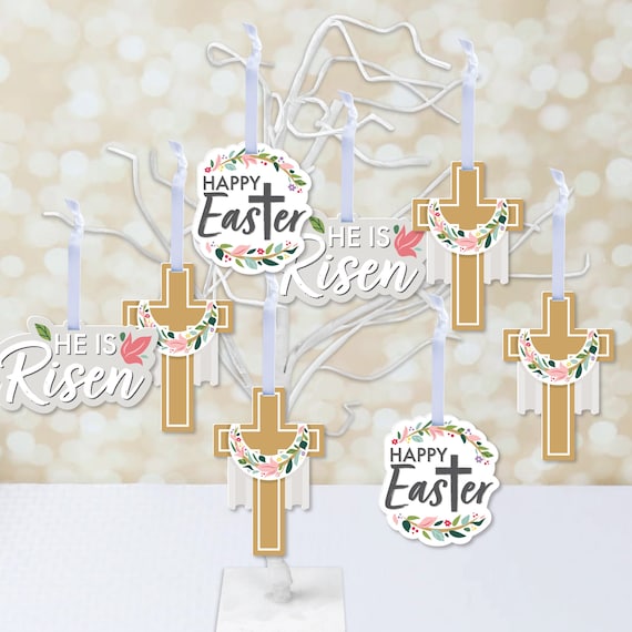 Religious Easter - Christian Holiday Decorations - Tree Ornaments - Set ...