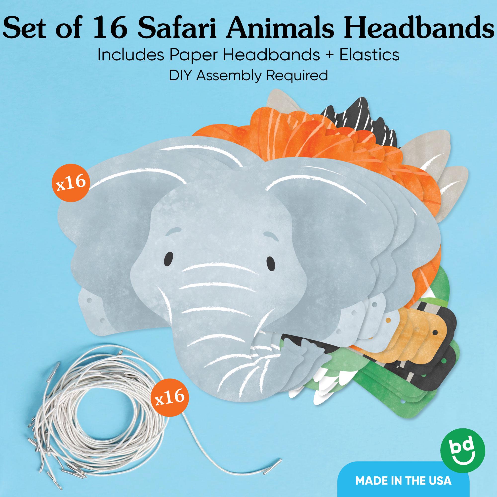 Paper Safari Animals Headbands, Jungle-themed Party Crowns for Kids ...