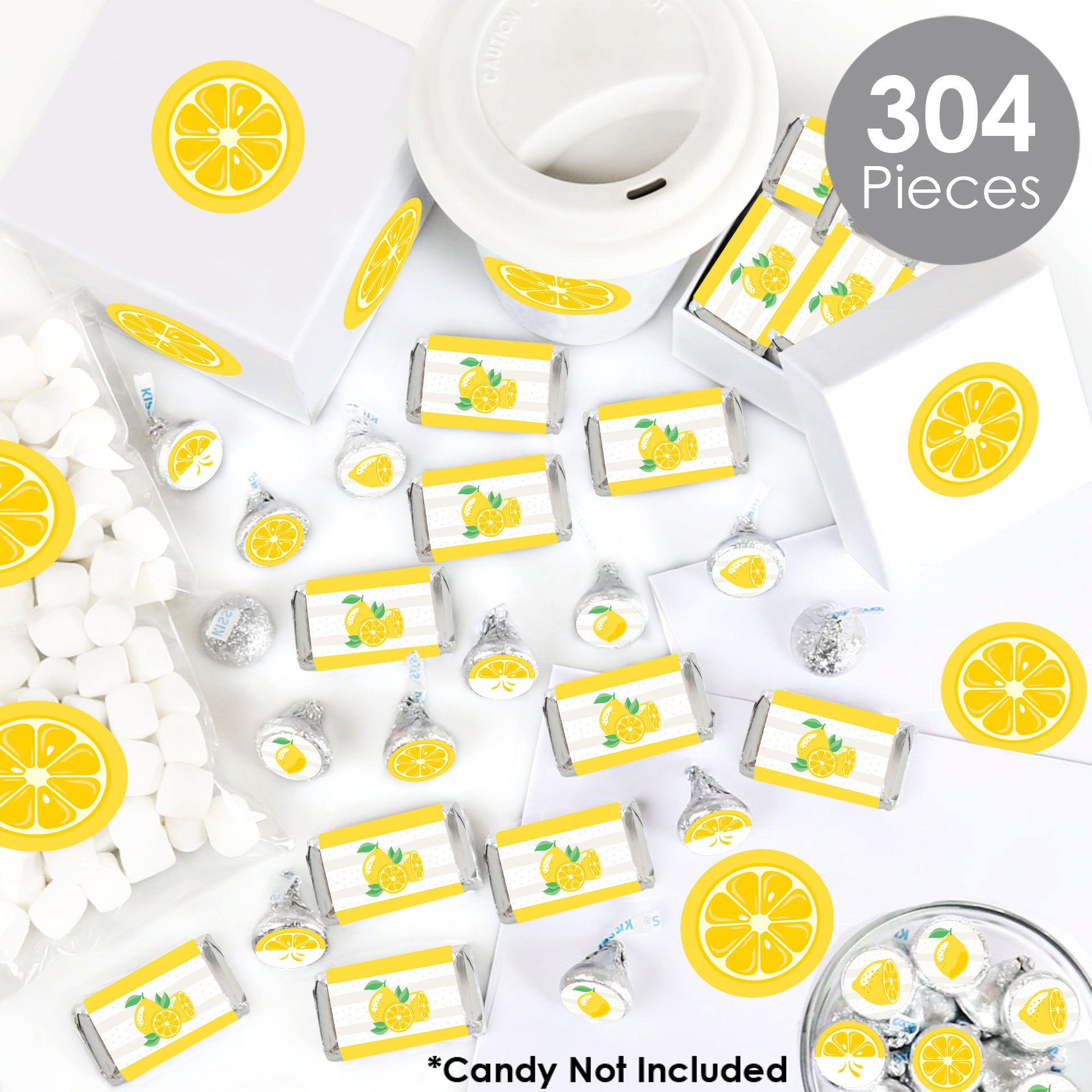 So Fresh - Lemon - Mini Candy Bar Wrappers, Round Candy Stickers and ...