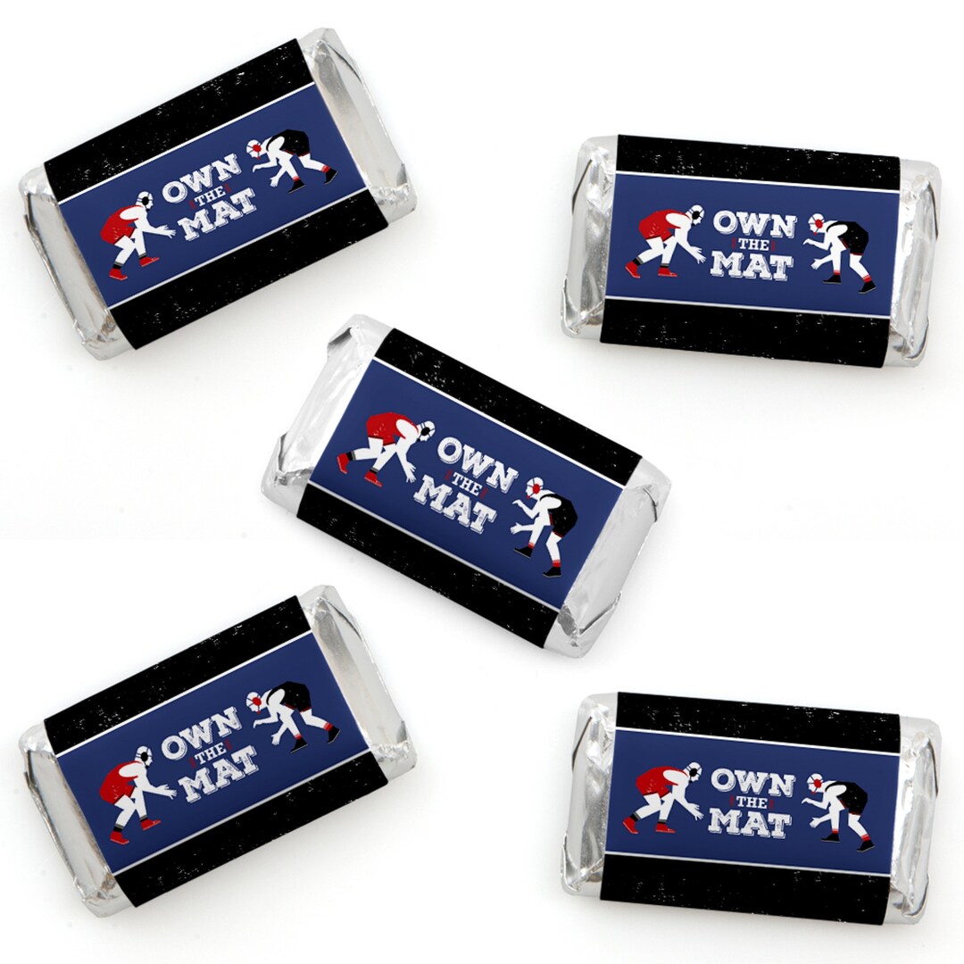Own the Mat - Wrestling - Mini Candy Bar Wrappers - Wrestler Party ...