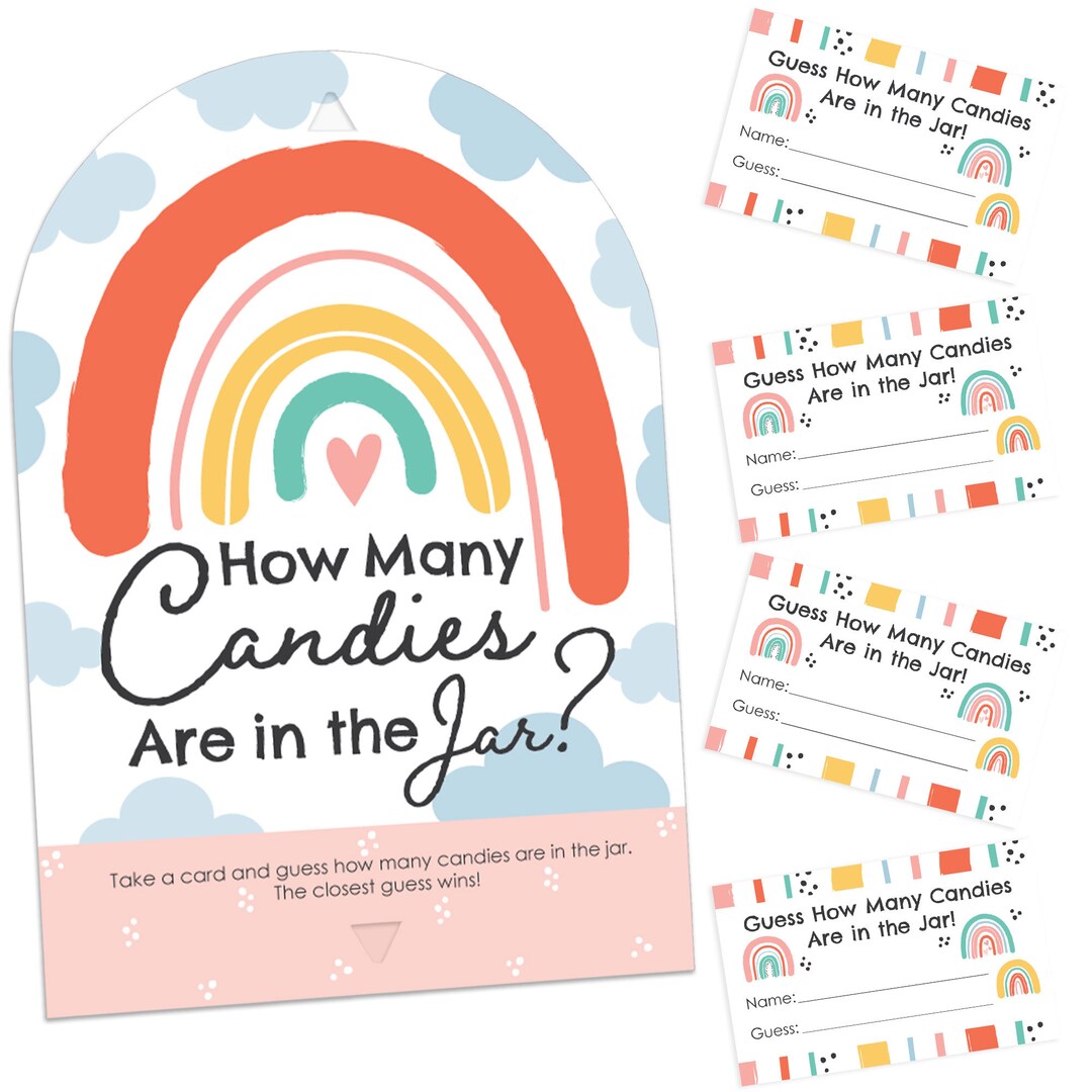 Hello Rainbow - How Many Candies Boho Baby Shower and Birthday Party ...