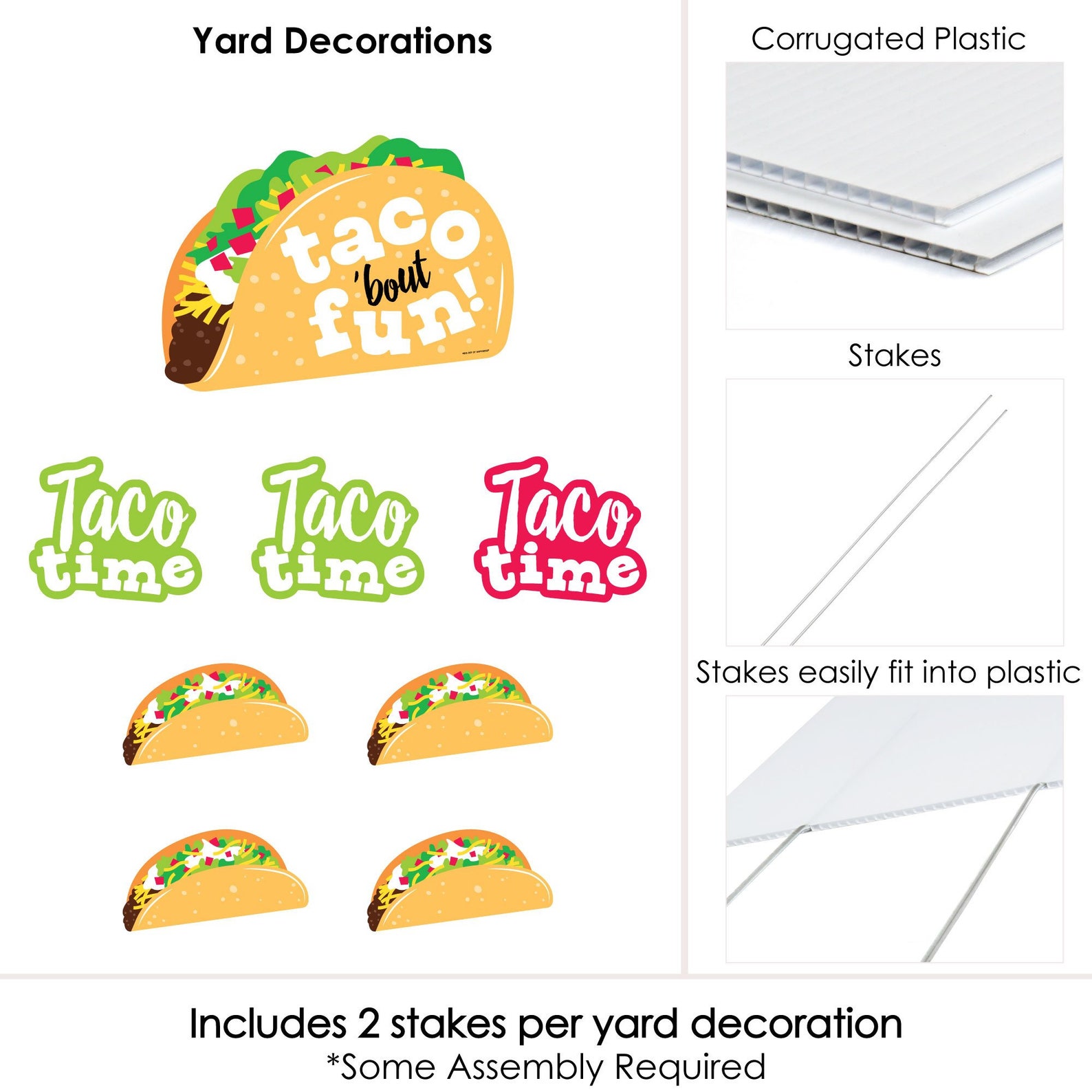 Taco bout Fun Yard Sign and Outdoor Lawn Decorations - Etsy