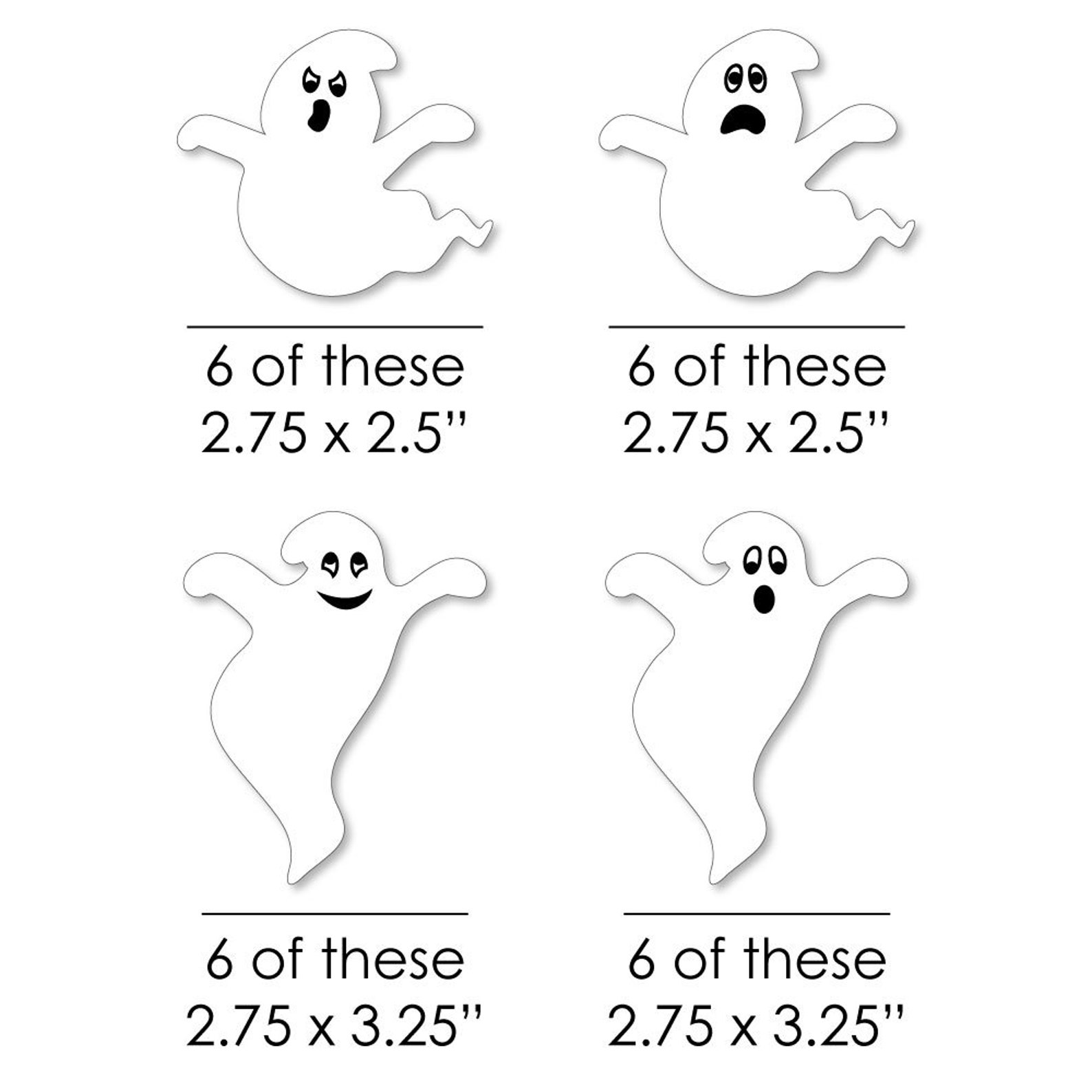 Spooky Ghost Small Shaped Halloween Party Cut Outs Ghost - Etsy