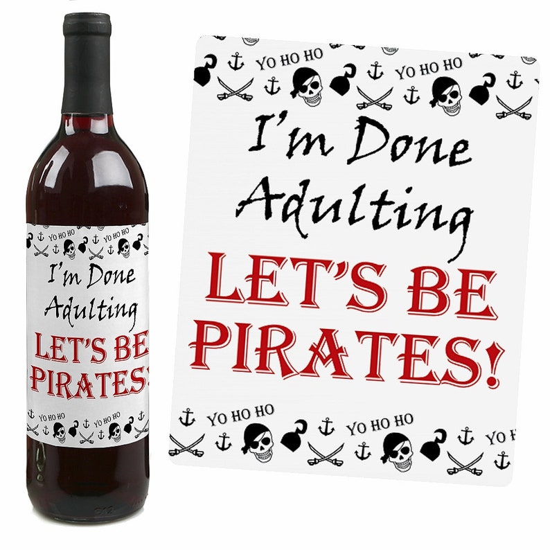 Beware of Pirates Birthday Party Wine Bottle Labels - Etsy