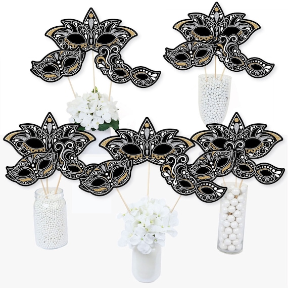 Masquerade Venetian Mask Party Centerpiece Sticks Table - Etsy