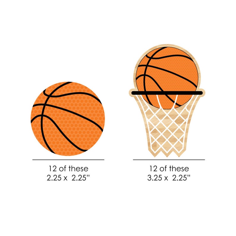 24 Pc. Small Nothin' but Net - Basketball DIY Shaped Paper Cut Outs ...