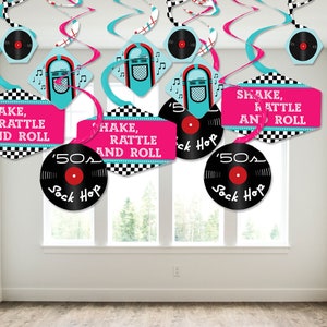 50's Sock Hop Party Hanging Decorations - Hanging Party Supplies - 1950 ...