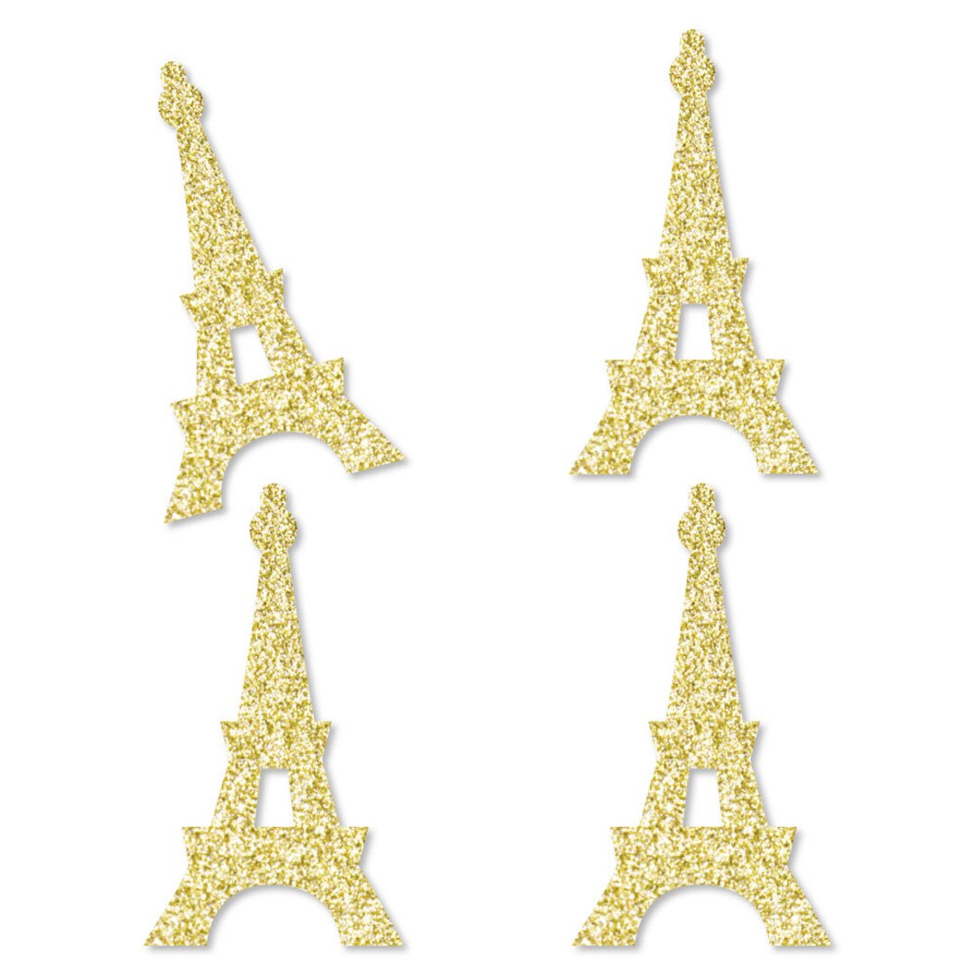 Gold Glitter Eiffel Tower - No-mess Real Gold Glitter Cut-outs - Paris ...
