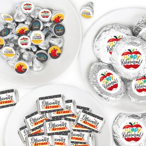 Teacher Retirement - Mini Candy Bar Wrappers, Round Candy Stickers ...